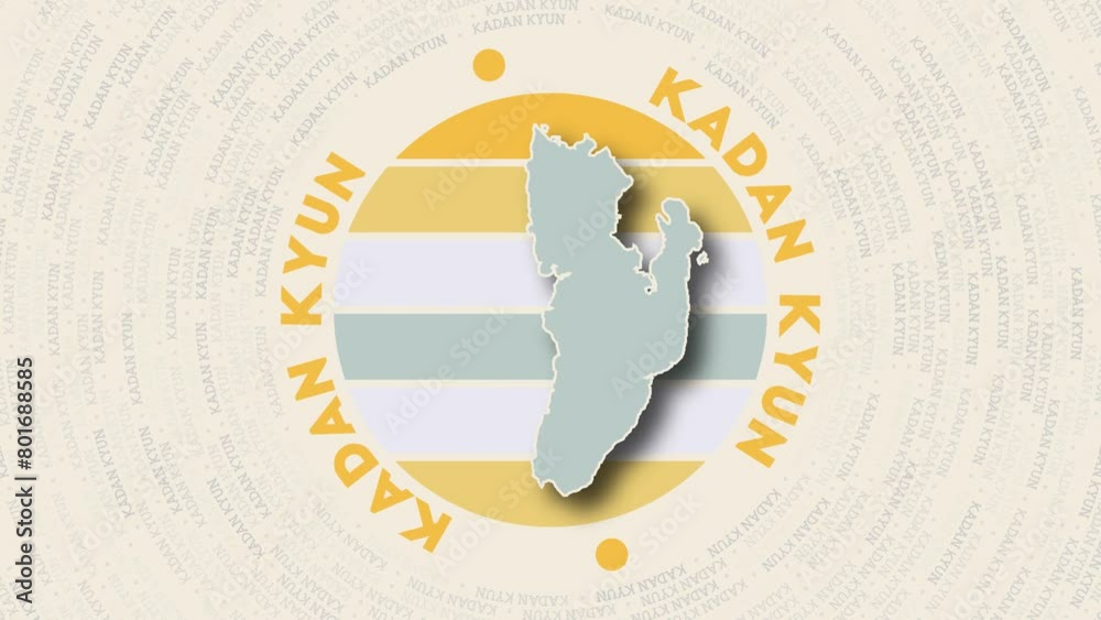 Kadan Kyun logo intro. Badge with the circular name and map of island ...