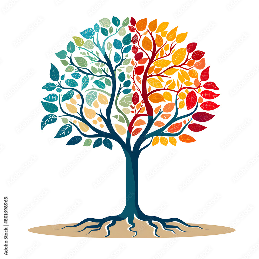 Abstract contrast tree illustration. Transparent background PNG Stock ...