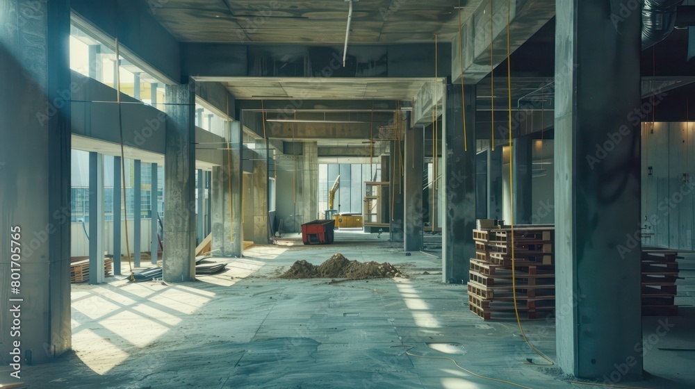concrete construction, inside the building during construction Stock ...