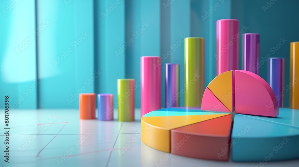 Pie charts and bar graphs are strategically placed to illustrate growth ...