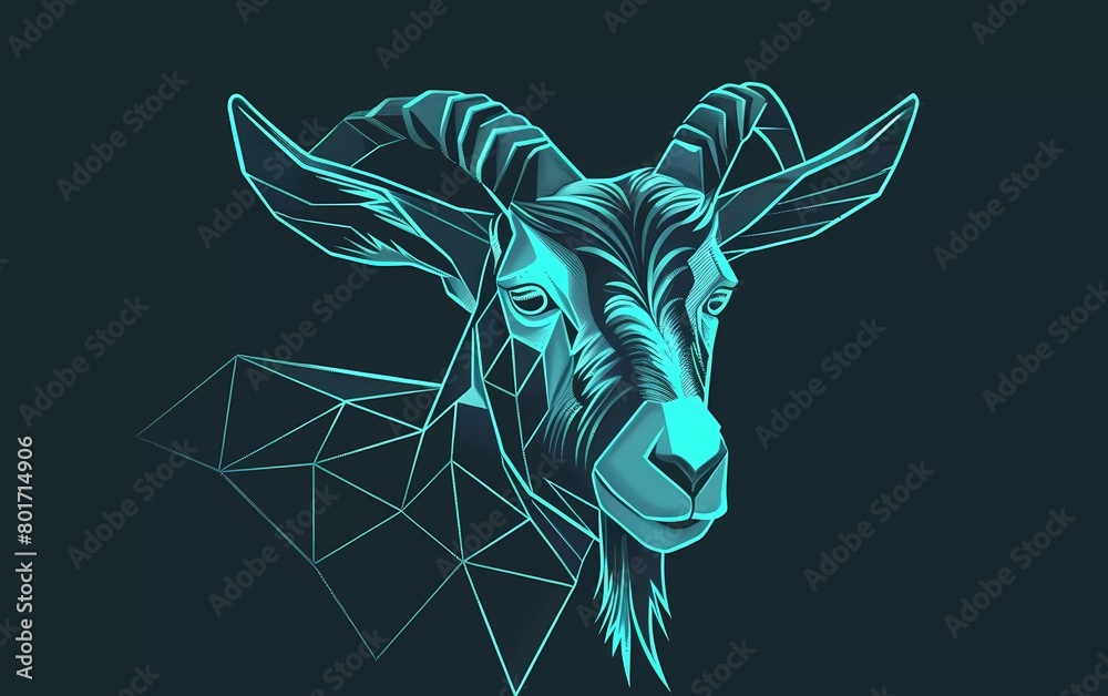 Goat vector illustration. Polygon shape line art. Stock Illustration ...
