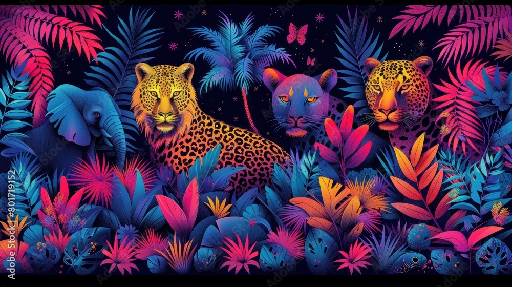 collection of photos of Wild Animals in Colorful African Jungle ...