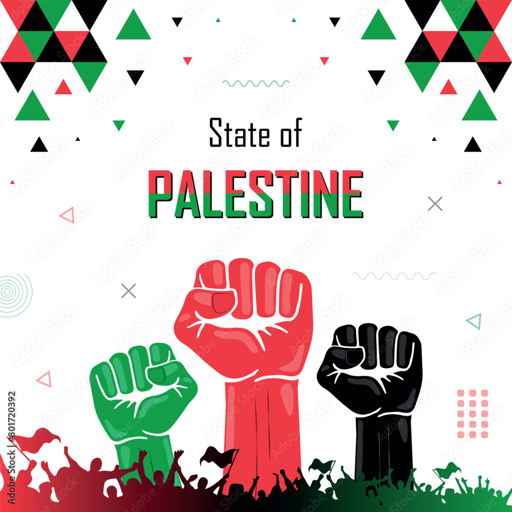 People cheer for Palestine, patriot nation, flag color combination ...