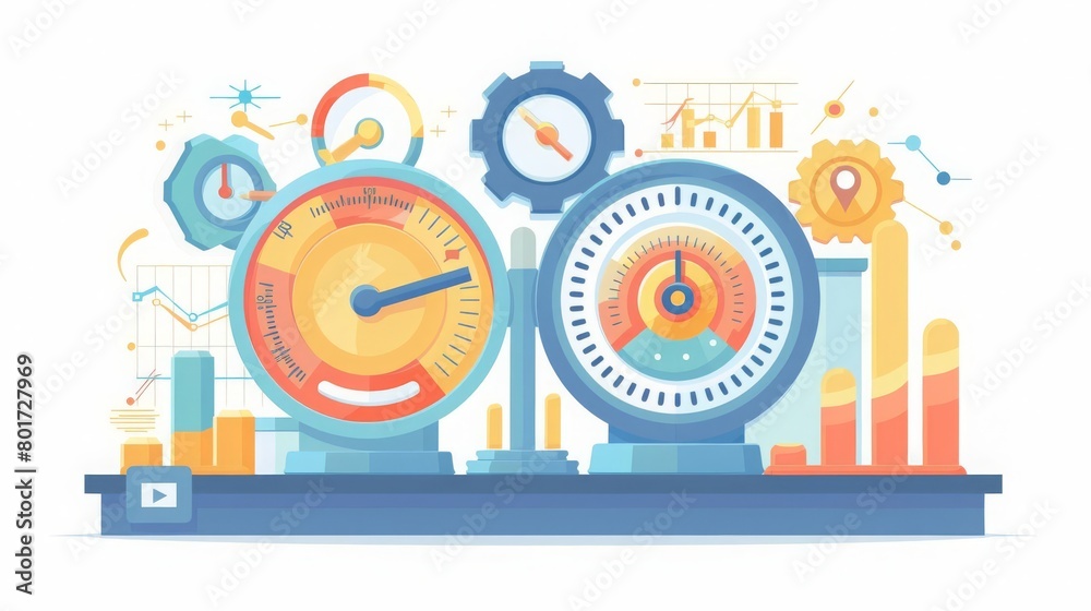 Benchmarking concept Comparing business process, indicator, performance metrics to bests ...