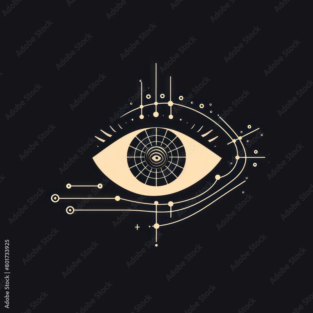 AI neural network inside a human eye logo design Stock Illustration ...