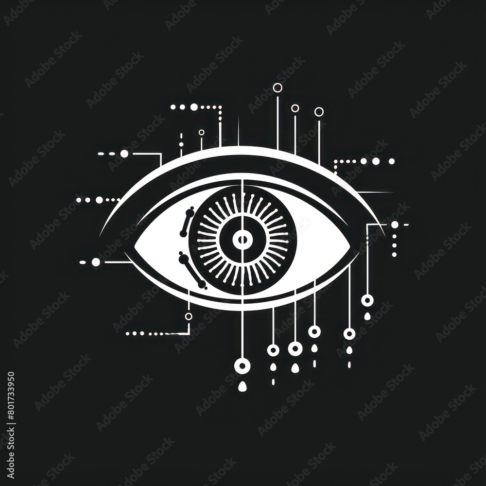 AI neural network inside a human eye logo design Stock Illustration ...