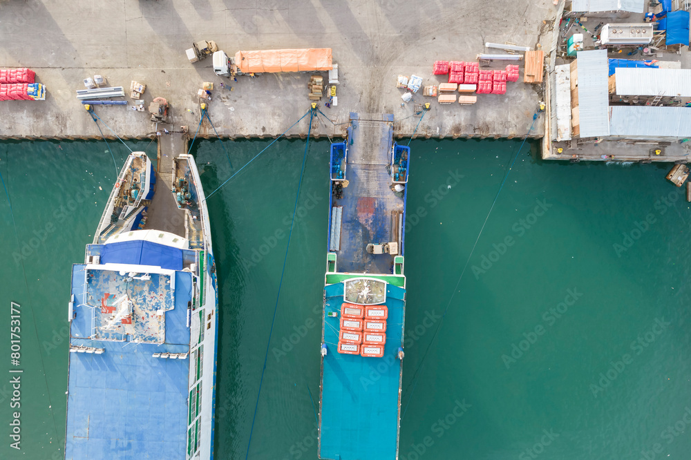 Cebu CIty, Philippines - RoRo ferries at the Port of Cebu, with cargo ...