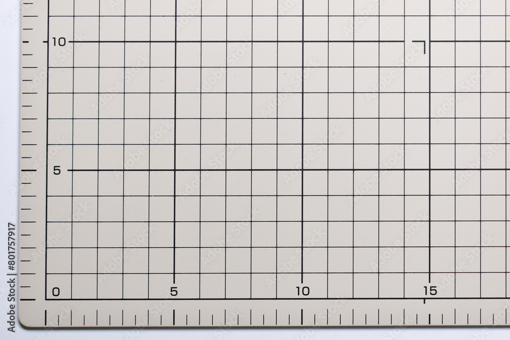 gray cutting mat board background with line and scale measure guide ...