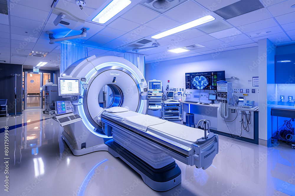 Magazine cover photo featuring a state-of-the-art MRI device in a ...