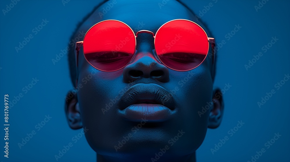 African-american male - blue outfit - hat - blue background - stylish ...
