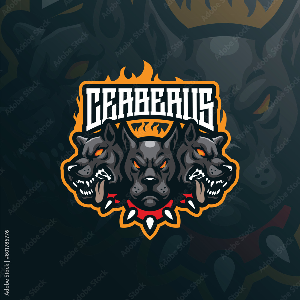 Cerberus mascot logo design vector with modern illustration concept ...