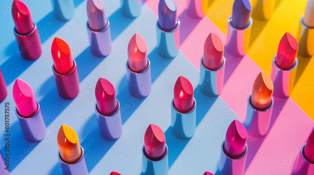 variety and beauty of different shades of lipstick for makeup product ...
