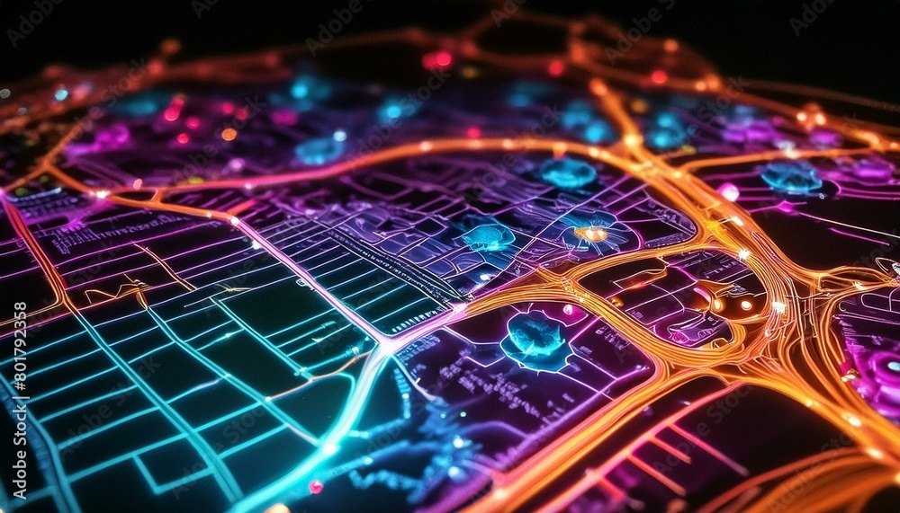 map displaying a specific location marked with two vibrant pins ...
