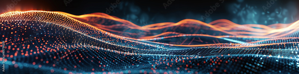 Expansive digital wavefront, visualizing the spread of a new software ...