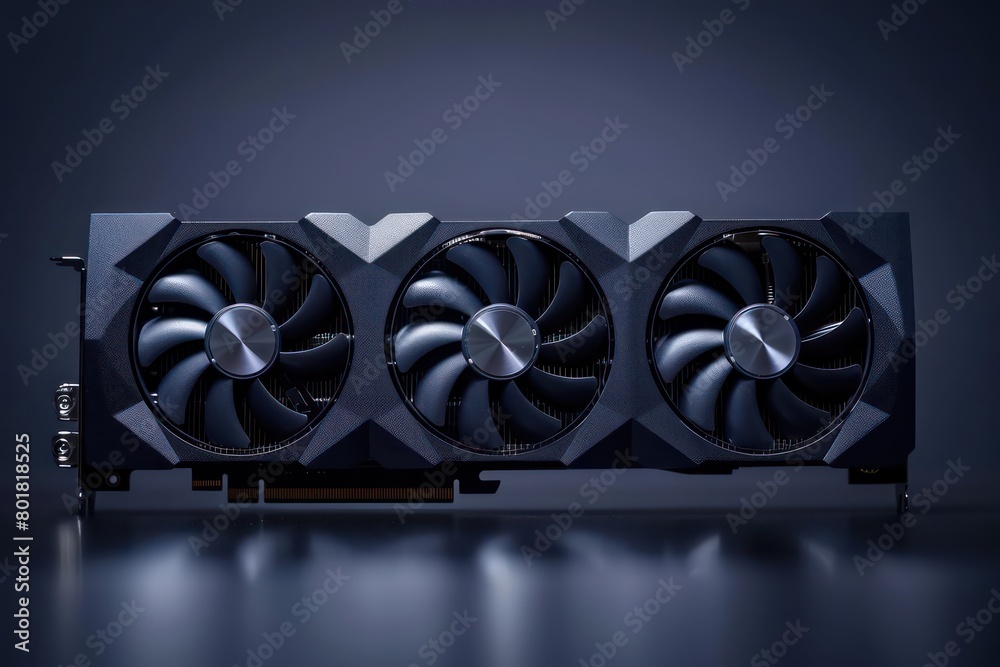 three-fan graphic card, pcie GPU, graphics processing unit Stock ...