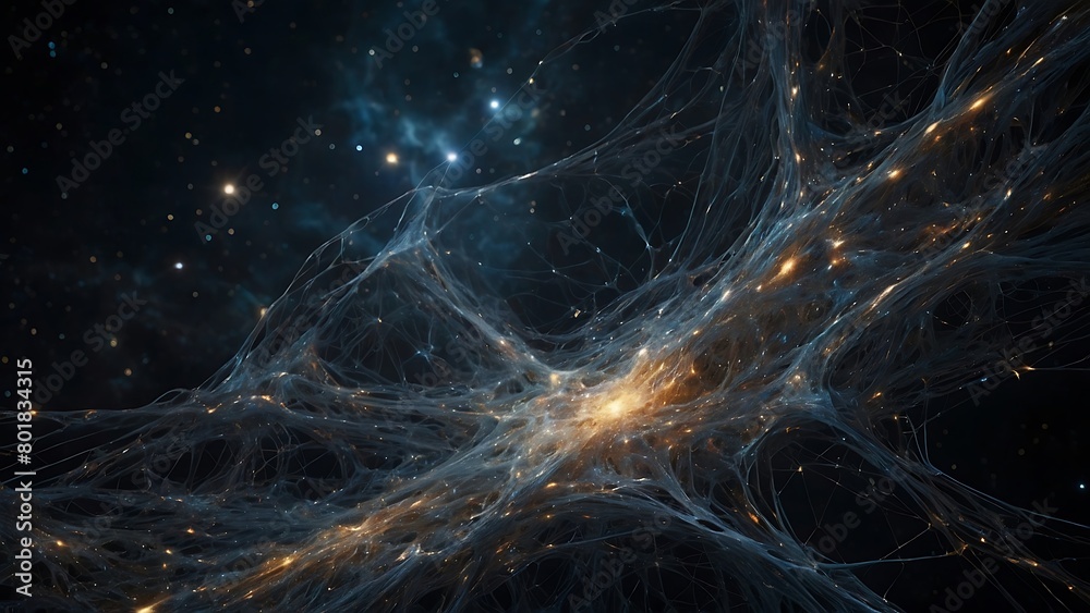 abstract background with space Cosmic Web Hyperrealistic Visualization of Galactic Filaments and ...
