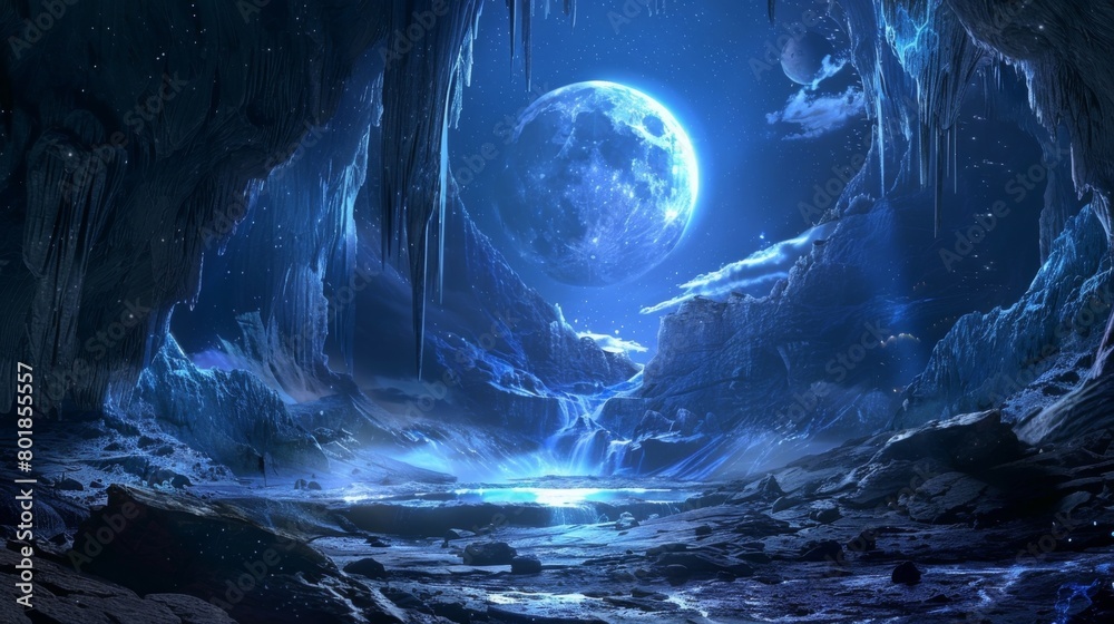As the moon rises over the secret cave enclave its rays reveal a ...