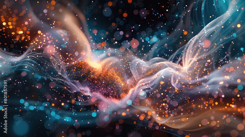 abstract illustration of the quantum world background of micro ...