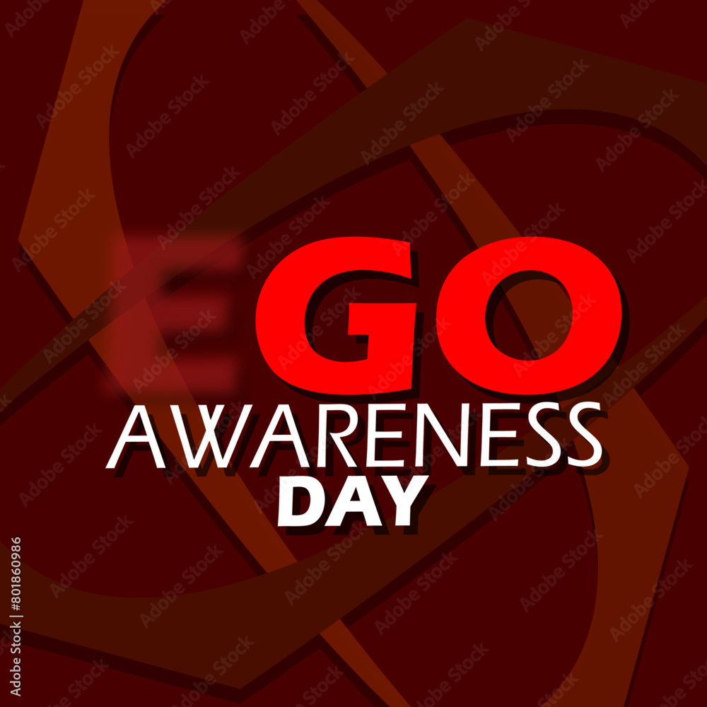 World Ego Awareness Day event banner. Bold text on dark red background ...