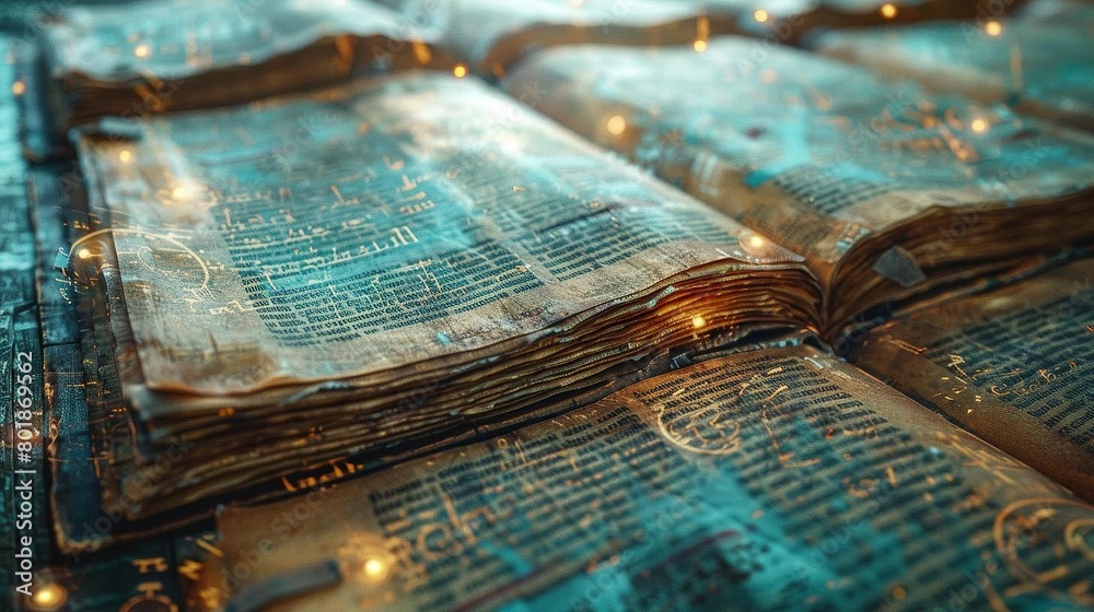 AI system processing historical documents, screen showing comparison ...