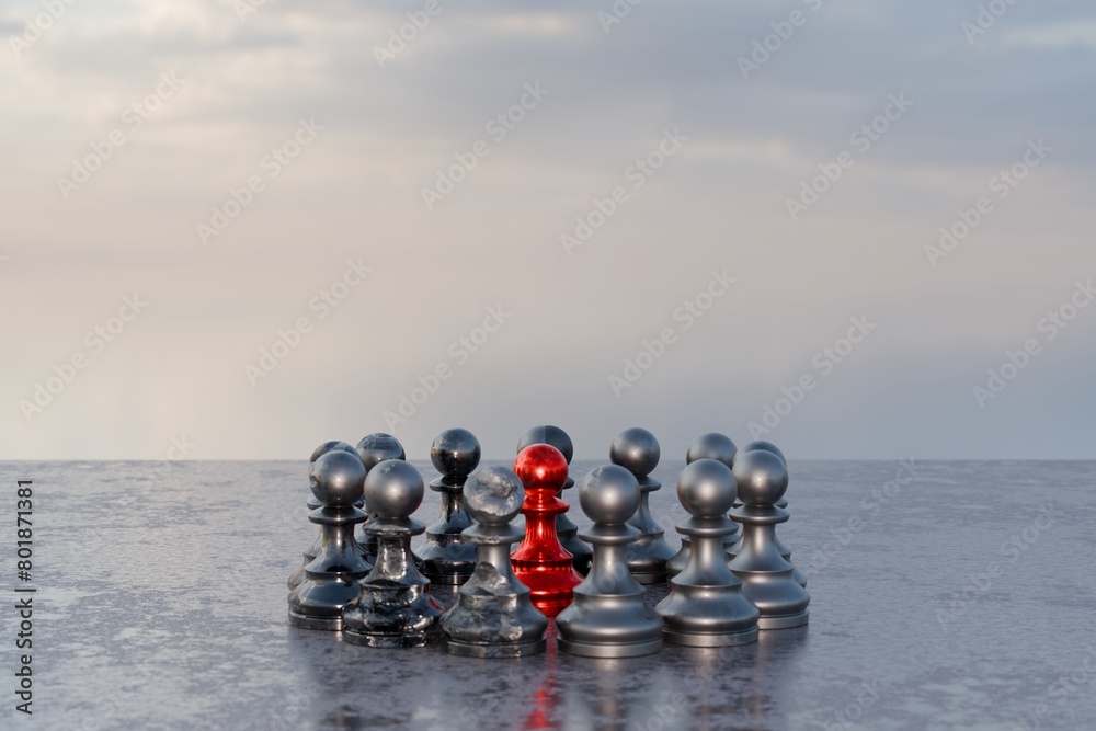 Concept of business leadership for leader team, successful competition ...