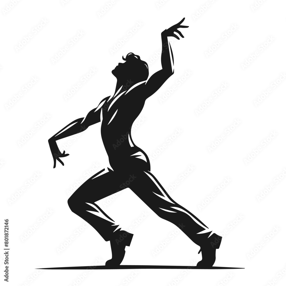 Dancing boy vector silhouette isolated on white background Stock Vector | Adobe Stock