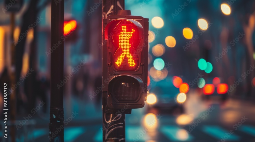 A traffic signal with a countdown timer indicating the time left for ...