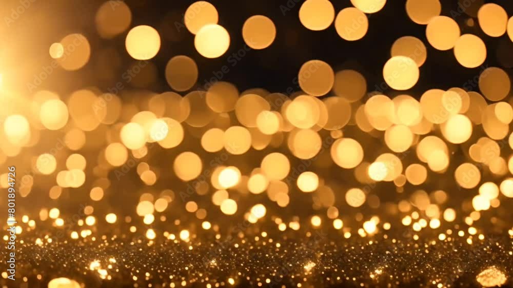 4K 3D loop animation Abstract festive motion background shining gold ...