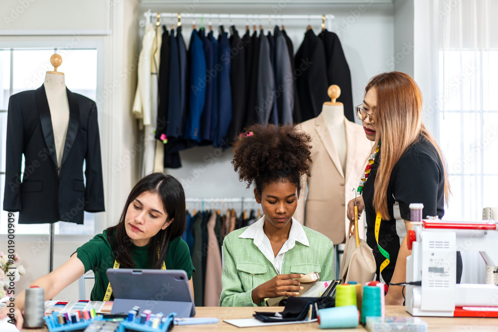 Collaboration and creativity in fashion design of teamwork, three ...