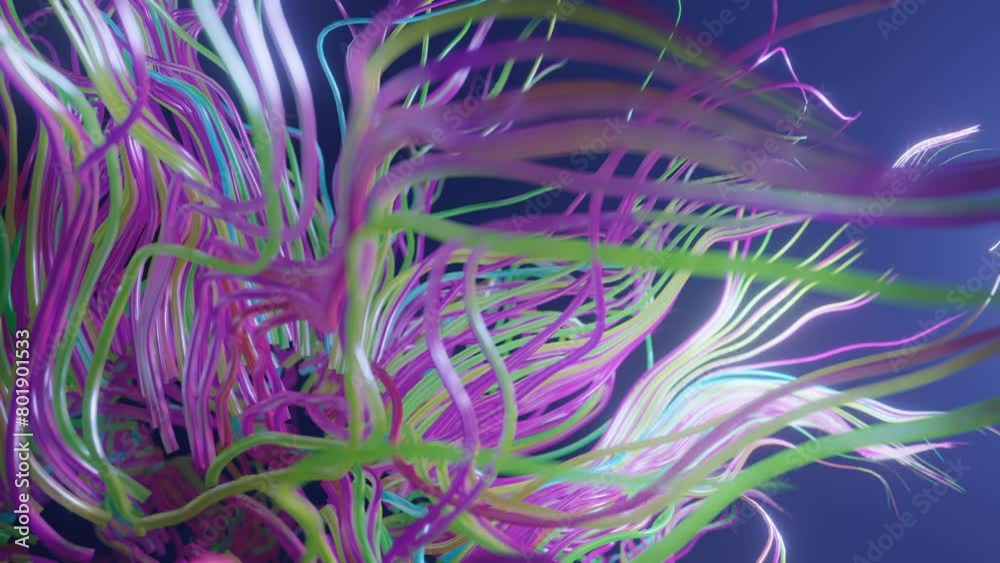 Mysterious background with live curved lines, close-up. live curls ...