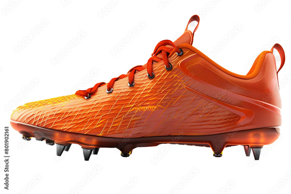 Closeup of cleats on a football field, isolated on transparent ...
