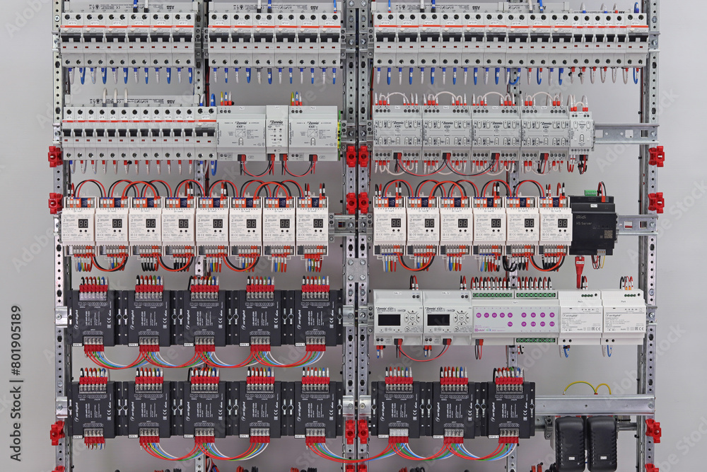 An electric switchboard with modules for protection and control of ...