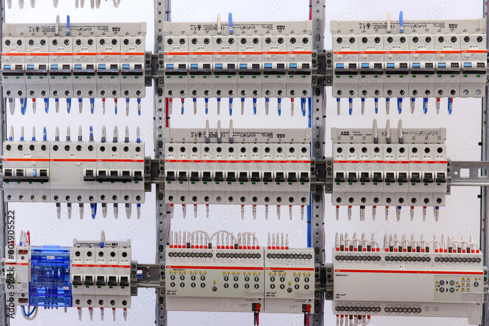An electric switchboard with modules for protection and control of ...
