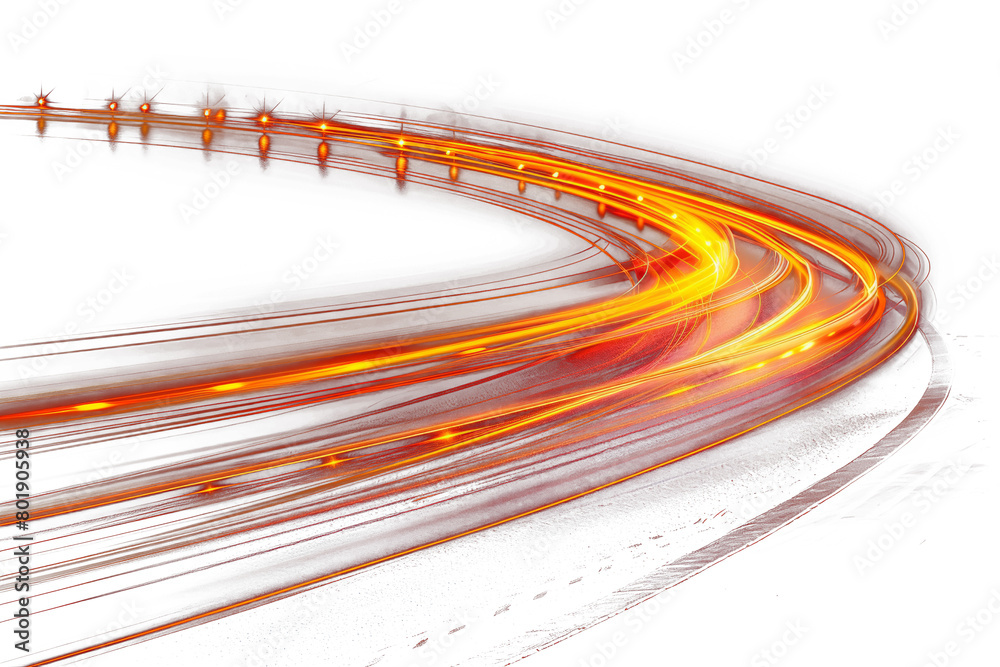 Curved light streaks for night road, cut out - stock png. Stock ...