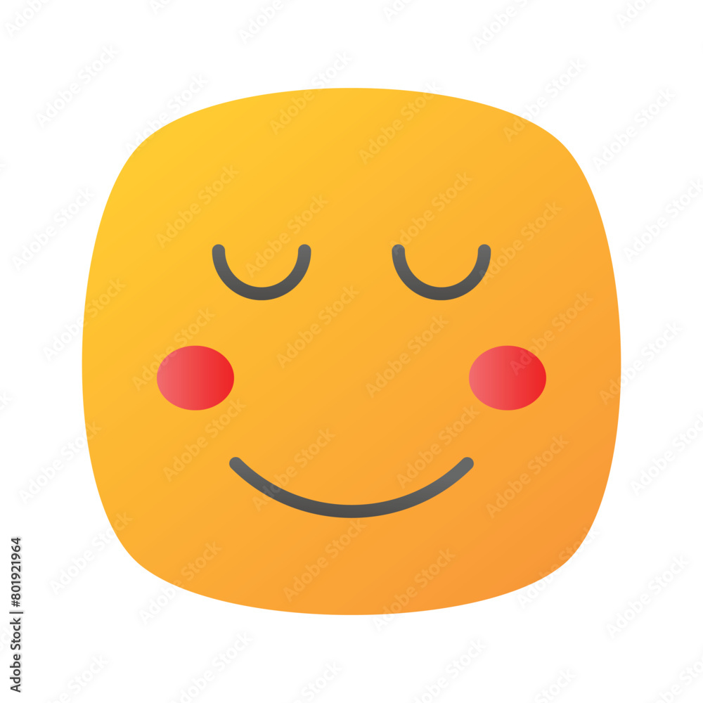 Calm face emoji icon, proud, cool expressions vector design Stock ...