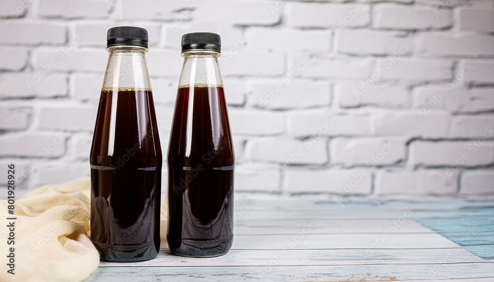Product packaging mockup photo of cold brew coffee glass bottle, studio ...