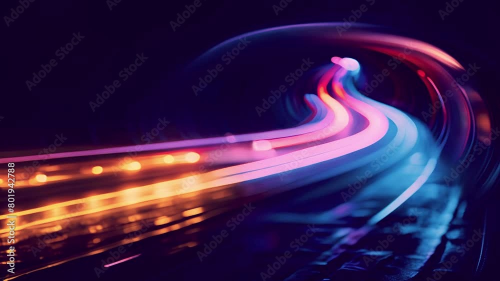High Speed Flying Lines 3d Animation in Seamless Looping Traffic. Sci ...