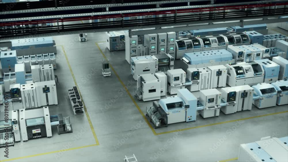 Vidéo Stock Futuristic Autonomous High-Tech Factory With Advanced ...