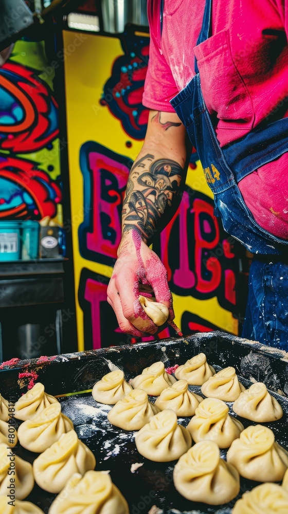 Making and sharing of dumplings, wrapped with wishes, a symbol of ...