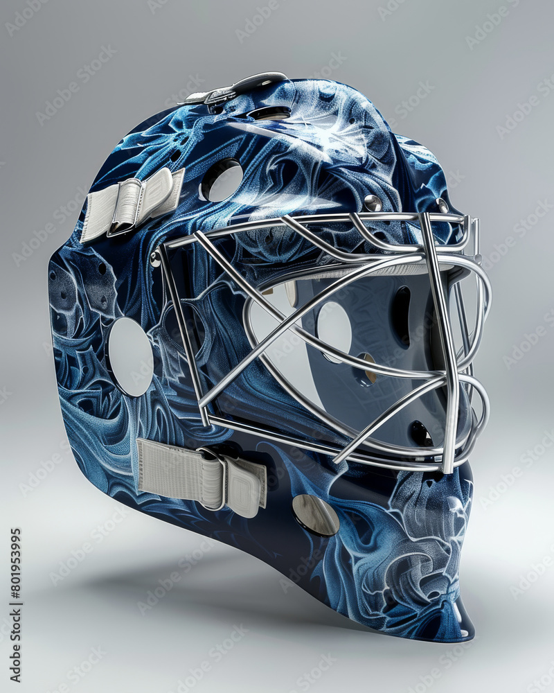 Ice hockey goalie mask 3D generated, ad mockup isolated on a white and ...