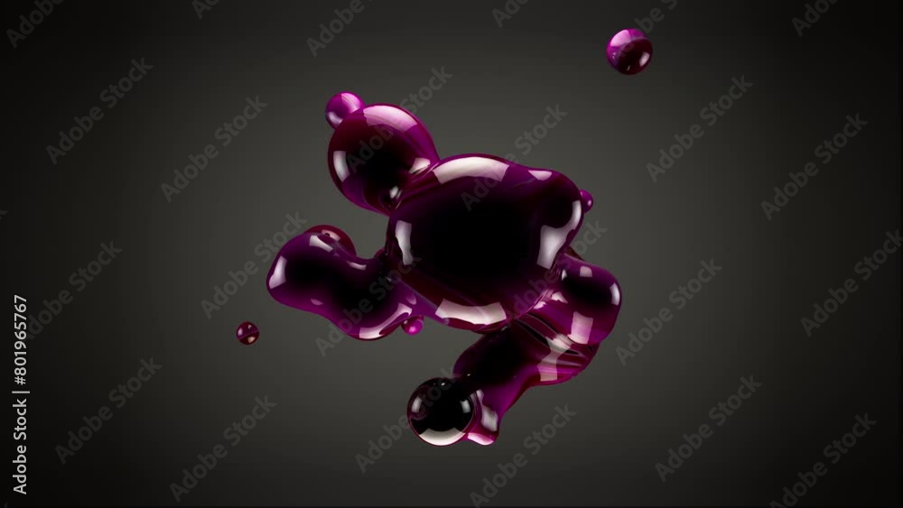 3D animation of abstract volume objects. Abstract morph liquid forms of ...