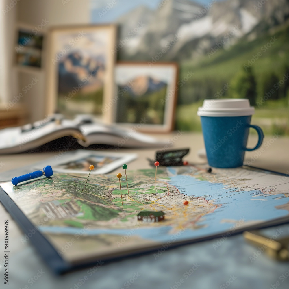 Colorado map with pins marking tourist attractions Stock Photo | Adobe ...