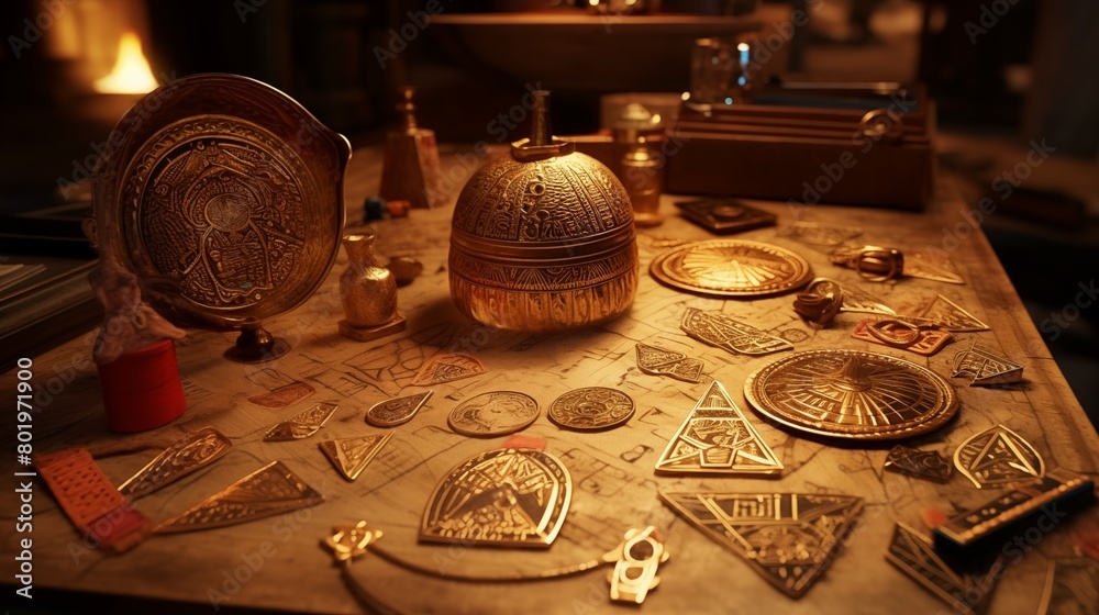 Treasure of ancient egypt. Set of sacred symbols and ornaments of ...