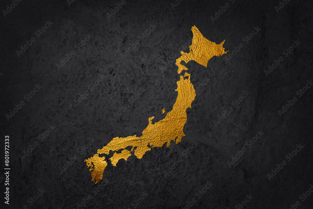 Japan map of gold gradient style vector Illustration. Stock ...