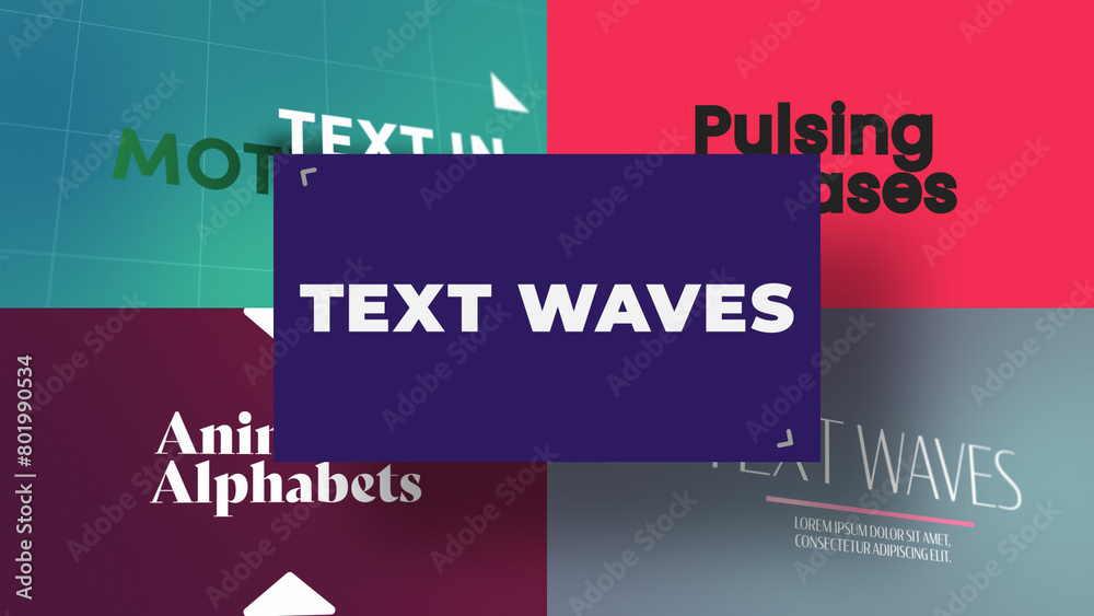 3D Dynamicwave Text Models | Animated Titles with Control Panels Stock ...