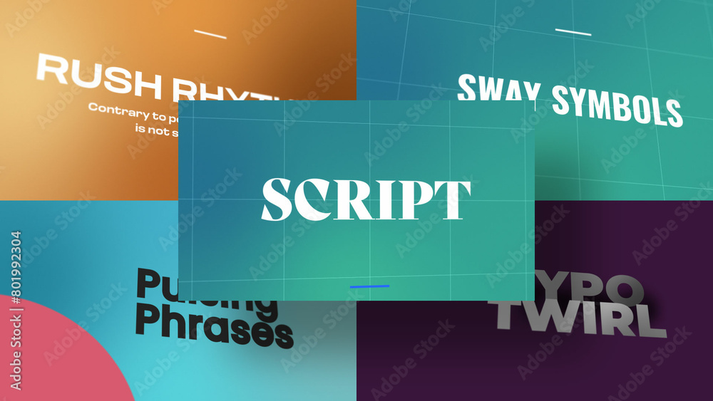 3D Expanding Text Horizons | Animated Titles with Control Panels Stock ...