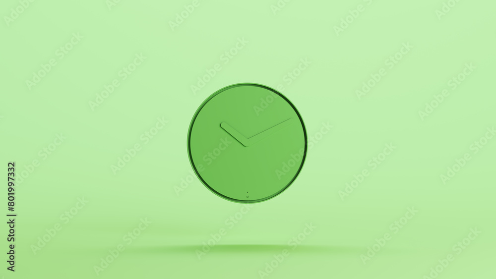 Green mint clock face display time office business measurements ...