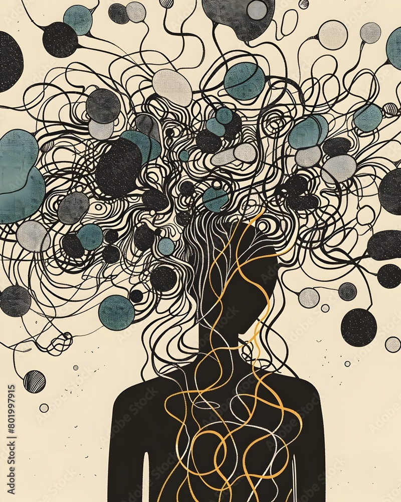 Tangled Thought Bubbles Symbolizing Overthinking and Analysis Paralysis ...