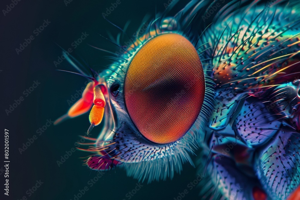 Compound Structure of a Fruit Fly Eye Stock Illustration | Adobe Stock