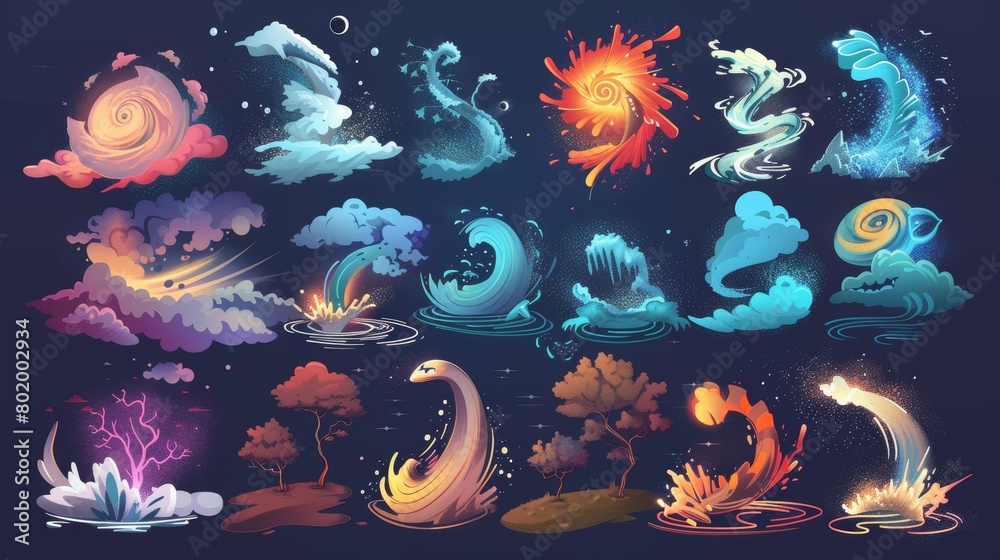 The cartoon collection of tornado cartoons is composed of whirlwinds ...